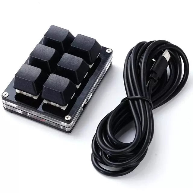 Programmable Mini Black 6 Key Mechanical Keyboard – Eazy2Grip™